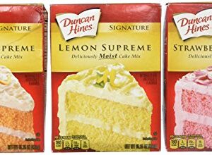 Duncan Hines Signature Cake Mix Bundle - Strawberry Supreme, Orange Supreme, Lemon Supreme 16.5oz (Pack of 3 Boxes) by Duncan Hines Signature