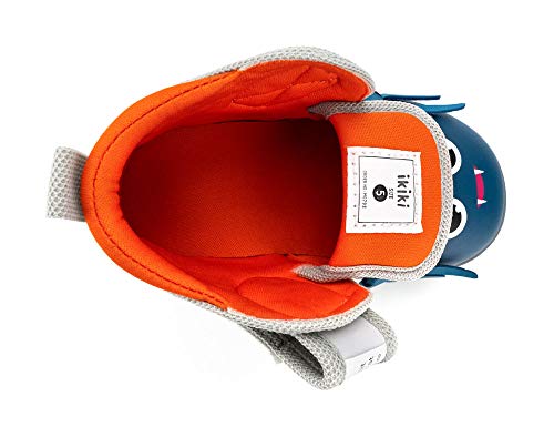 ikiki Spider Squeaky Shoes for Toddlers w/Adjustable Squeaker, Gray Girl or Boy Shoes (Size 7, Silk Von Webster)