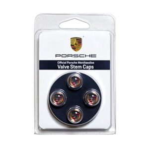 porsche color valve stem caps, set of four