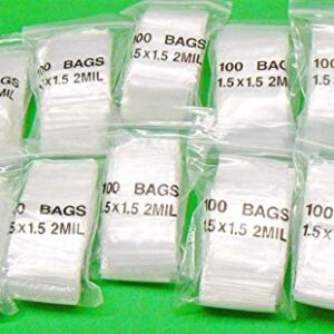 iMBAPrice Clear Reclosable Poly Bags(1.5" x 1.5" Inch) Case of 1000 Bags