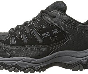 Skechers Men's Cankton Steel Toe, Black/Charcoal, 12