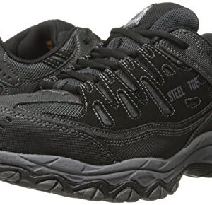 Skechers Men's Cankton Steel Toe, Black/Charcoal, 12