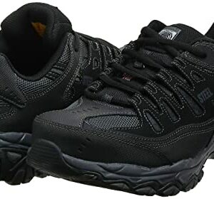 Skechers Men's Cankton Steel Toe, Black/Charcoal, 12