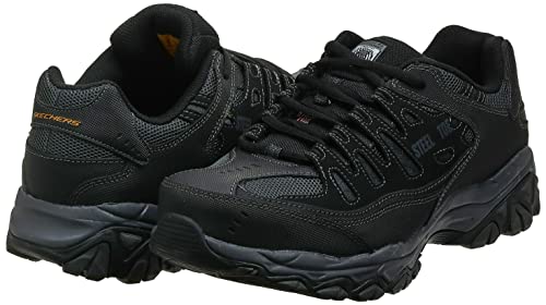 Skechers Men's Cankton Steel Toe, Black/Charcoal, 12