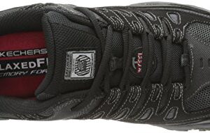 Skechers Men's Cankton Steel Toe, Black/Charcoal, 12