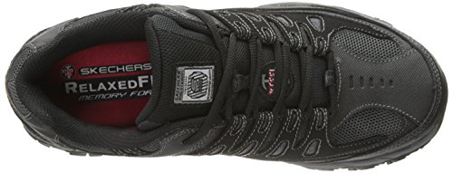 Skechers Men's Cankton Steel Toe, Black/Charcoal, 12