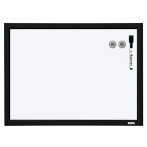 quartet magnetic whiteboard, 17 x 23 inches white board, dry erase board, black frame (mwdw1723m-bk)