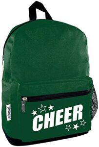 chassé girls basic cheerleading backpack - lightweight bag for dance, teams, sports (dark green)