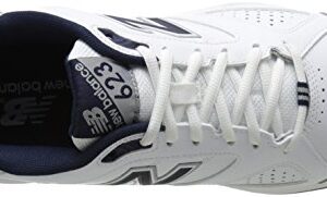 New Balance Men's 623 V3 Casual Comfort Cross Trainer, White/Navy, 10.5 Wide