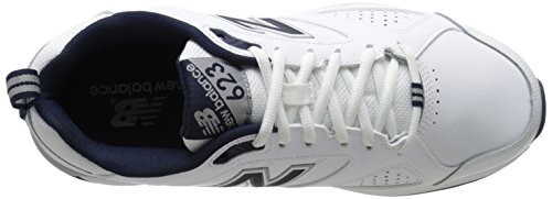 New Balance Men's 623 V3 Casual Comfort Cross Trainer, White/Navy, 10.5 Wide