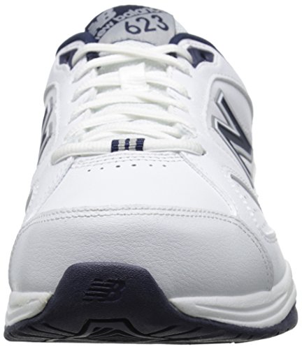 New Balance Men's 623 V3 Casual Comfort Cross Trainer, White/Navy, 10.5 Wide