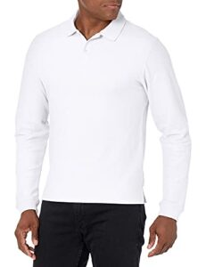 izod young mens long sleeve pique polo, white, 36/37