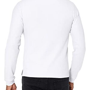 IZOD Young Mens Long Sleeve Pique Polo, White, 36/37