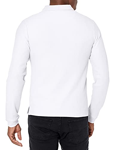 IZOD Young Mens Long Sleeve Pique Polo, White, 36/37