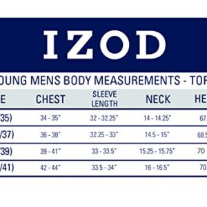 IZOD Young Mens Long Sleeve Pique Polo, White, 36/37