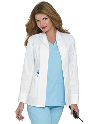 Medgear Womens Lab Coat for Women Mid Sleeve White Lab Coat (XL, White)