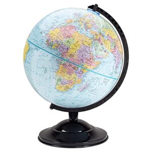 replogle globe - educational raised political relief & mountains ranges, showcases ocean currents with 2023 country lines - perfect for a classroom, home or office - 12” blue ocean globe & black base