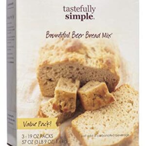 Tastefully Simple Bountiful Beer Bread Mix - Incredibly Easy to Make Artisan Bread, Just Add Beer or Soda! - No Bread Machine Needed - Nothing Artificial - 3 x 19 oz