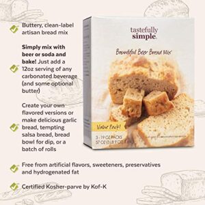 Tastefully Simple Bountiful Beer Bread Mix - Incredibly Easy to Make Artisan Bread, Just Add Beer or Soda! - No Bread Machine Needed - Nothing Artificial - 3 x 19 oz