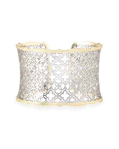 Kendra Scott Candice Cuff Bracelet for Women in Mixed Metal Filigree, Fashion Jewelry, 14k Gold-Plated and Rhodium-Plated