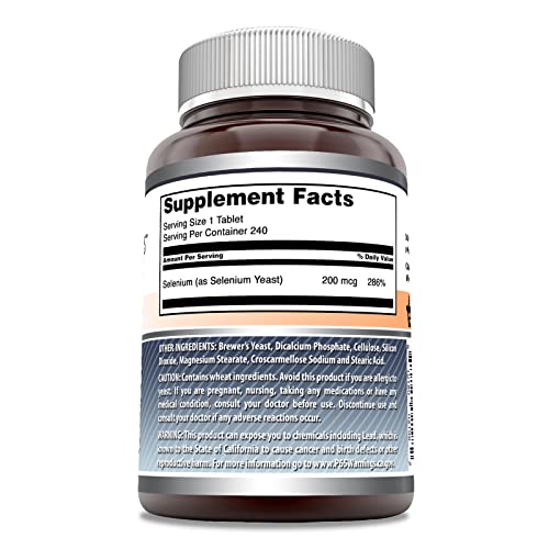 Amazing Formulas Selenium 200 mcg 240 Tablets Supplement | Non-GMO | Gluten Free | Made in USA