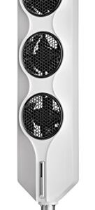 Ozeri 3x Tower Fan (44") with Passive Noise Reduction Technology, White