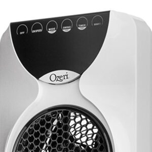 Ozeri 3x Tower Fan (44") with Passive Noise Reduction Technology, White