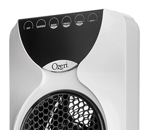 Ozeri 3x Tower Fan (44") with Passive Noise Reduction Technology, White