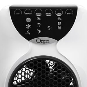 Ozeri 3x Tower Fan (44") with Passive Noise Reduction Technology, White