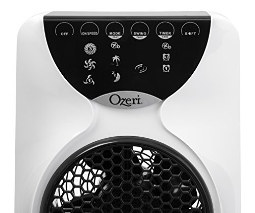 Ozeri 3x Tower Fan (44") with Passive Noise Reduction Technology, White