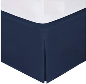 fancy collection queen size easy care tailored microfiber 14-inch bed skirt solid navy blue new