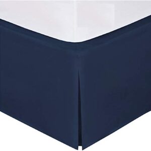 Fancy Collection Queen Size Easy Care Tailored Microfiber 14-inch Bed Skirt Solid Navy Blue New