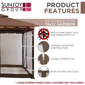 Keep Mosquitoes Out of Your 10 x 12 Gazebo with This Four Panel Pack of Easy to Netting with Zippers