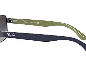 Ray-Ban Men's RB3530 Square Sunglasses, Gunmetal/Light Grey Gradient Dark Grey, 58 mm