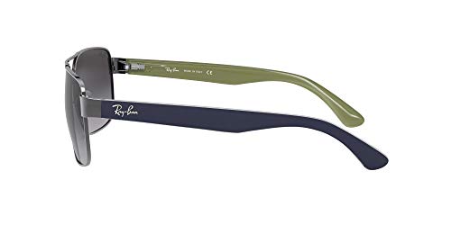 Ray-Ban Men's RB3530 Square Sunglasses, Gunmetal/Light Grey Gradient Dark Grey, 58 mm