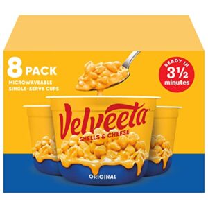 velveeta shells & cheese original microwavable macaroni and cheese cups (8 ct pack, 2.39 oz cups)