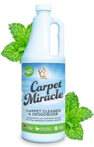 carpet miracle - carpet cleaner shampoo solution for machine use, deep stain remover and odor deodorizing formula, use on rug car upholstery and carpets (32fl oz)