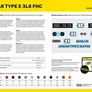 Heller 80709 Jaguar Type E 3L8 FHC Plastic Model Kit, 1:24 Scale