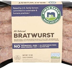 NIMAN RANCH Pork Bratwurst, 12 OZ