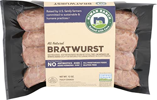 NIMAN RANCH Pork Bratwurst, 12 OZ