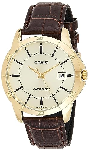 Casio Men's MTP-V004GL-9A Date Quartz Watch with Genuine Leather