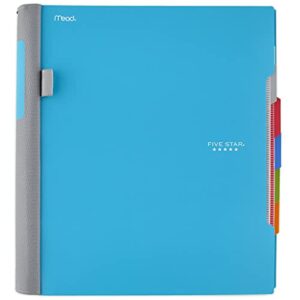 five star advance spiral notebook, 5 subject, college ruled paper, 200 sheets, 11 x 8-1/2 inches, teal (73152)