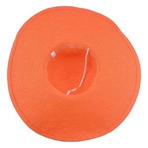 Wowlife Wide Brim Roll-up Big Beautiful Solid Color Floppy Hat (Orange)