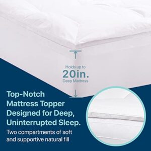 Allied Home Feather Bed Mattress Topper - 300 TC Cotton Shell White Down Hotel Mattress Topper, Quilted Soft Down Mattress Topper, Multi-Layered Soft Mattress Topper - Twin XL, 80” x 39”