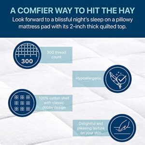 Allied Home Feather Bed Mattress Topper - 300 TC Cotton Shell White Down Hotel Mattress Topper, Quilted Soft Down Mattress Topper, Multi-Layered Soft Mattress Topper - Twin XL, 80” x 39”