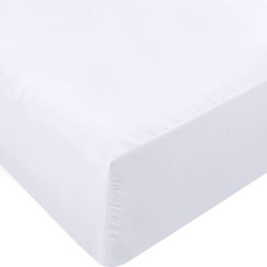 utopia bedding king fitted sheet - bottom sheet - deep pocket - soft microfiber -shrinkage and fade resistant-easy care -1 fitted sheet only (white)