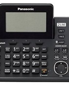 Panasonic KX-TG9582B + 1 KX-TGA950B 2-Line DECT 6.0 System 3-Way Conferencing Talking Caller ID Noise Reduction Corded/Cordless Combination Telephone