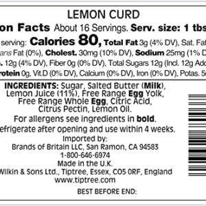 Tiptree Lemon Curd, 11 Ounce Jar (312g)