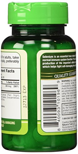 Nature's Truth Selenium 200 mcg Supplements, 100 Count