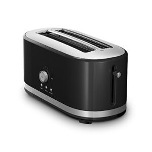 kitchenaid kmt4116ob 4 slice long slot toaster with high lift lever, onyx black